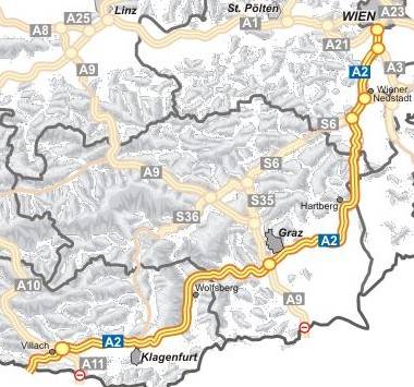 ÖAMTC: Verkehrsservice - Süd Autobahn (A 2) Übersicht